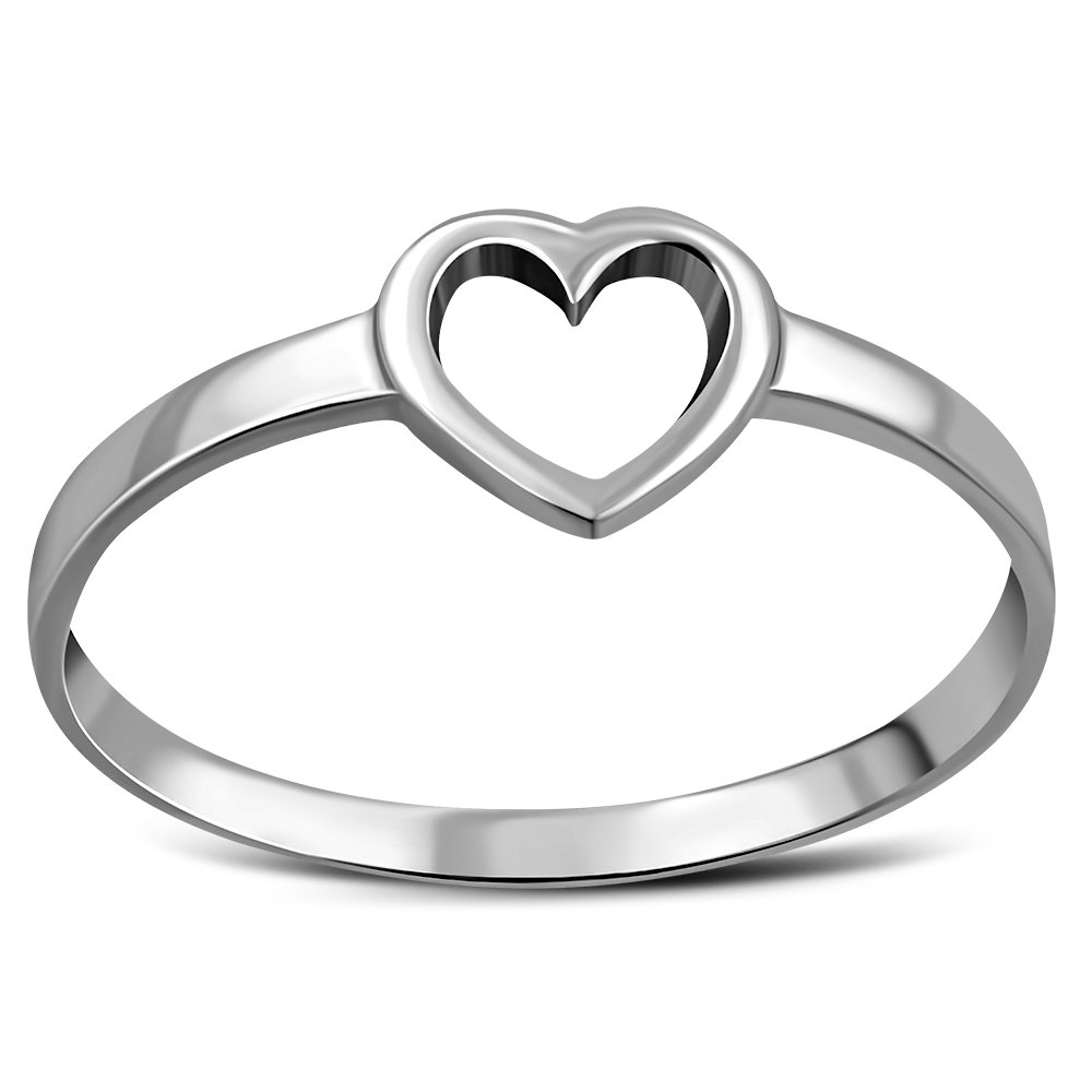 Plain Rings: Plain Silver Heart Ring, rp716